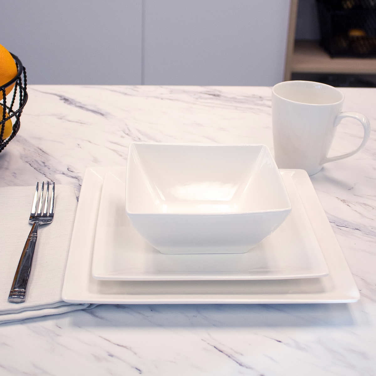 Roscher 16-piece Pure Square Porcelain Dinnerware Set | Walmart Canada