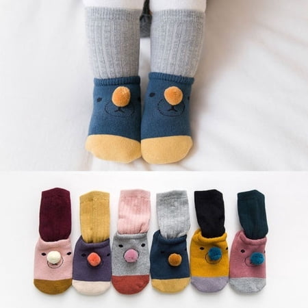 0-18M Toddler Non-Slip Boot Socks Kids Baby Cartoon Warm Shoes Anti ...