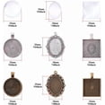 72-Pieces Round & Oval & Square Pendant Trays with Glass Cabochon Dome ...