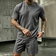 AGKIZG Men's Solid Color Short Sleeve Crew Neck T Shirt Elastic Waist ...