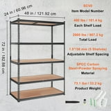 VEVOR Storage Shelving Unit Garage Storage Rack 5-Tier Adjustable 2000 ...