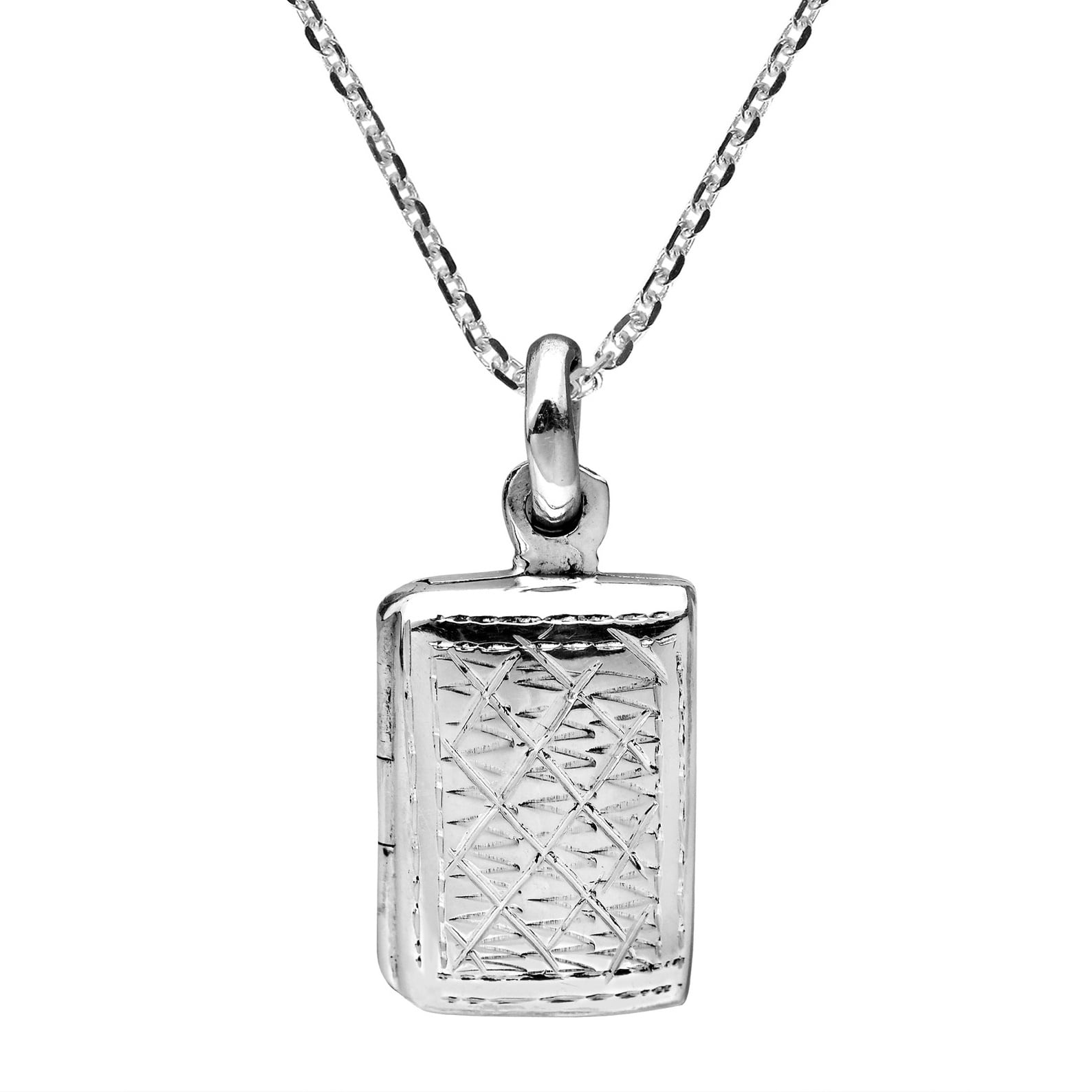 Keepsake Gift Rectangle Locket Hold Pictures .925 Sterling Silver ...