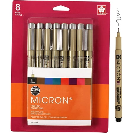 30068 8-Piece Pigma Micron orted Colors 01 Ink Pen Set | Walmart Canada