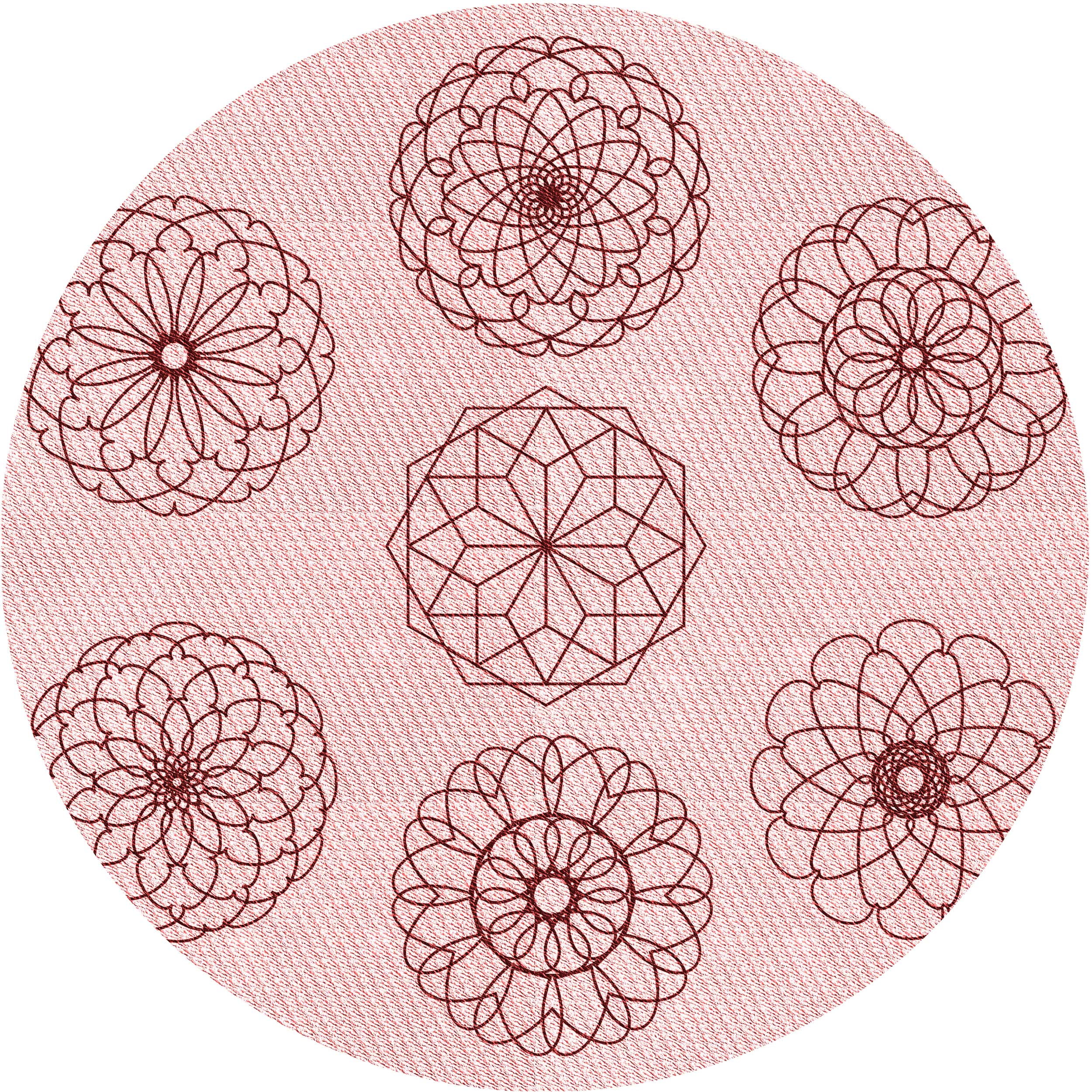 Ahgly Company Indoor Round Patterned Pink Bubble Gum Pink Area Rugs, 4 ...