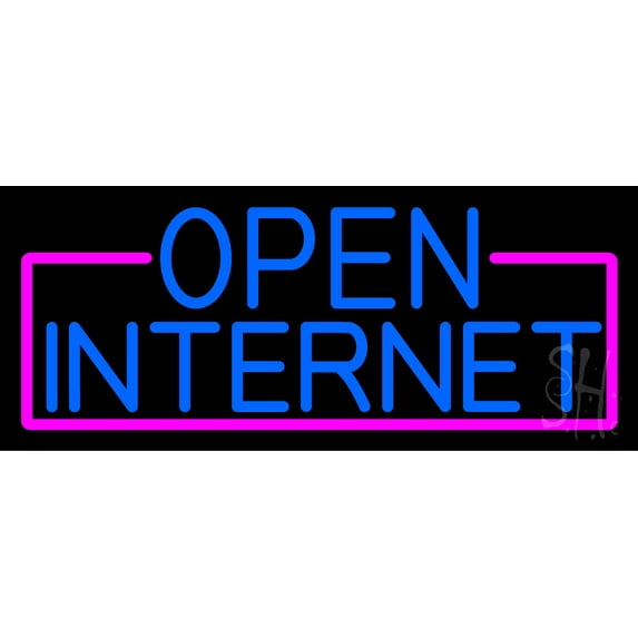 Blue Open Internet With Pink Border LED Neon Sign 10 x 24 - inches ...