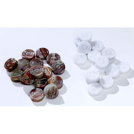 IGUOHAO Marble White & Green Onyx Big Board Games Complete Checker ...