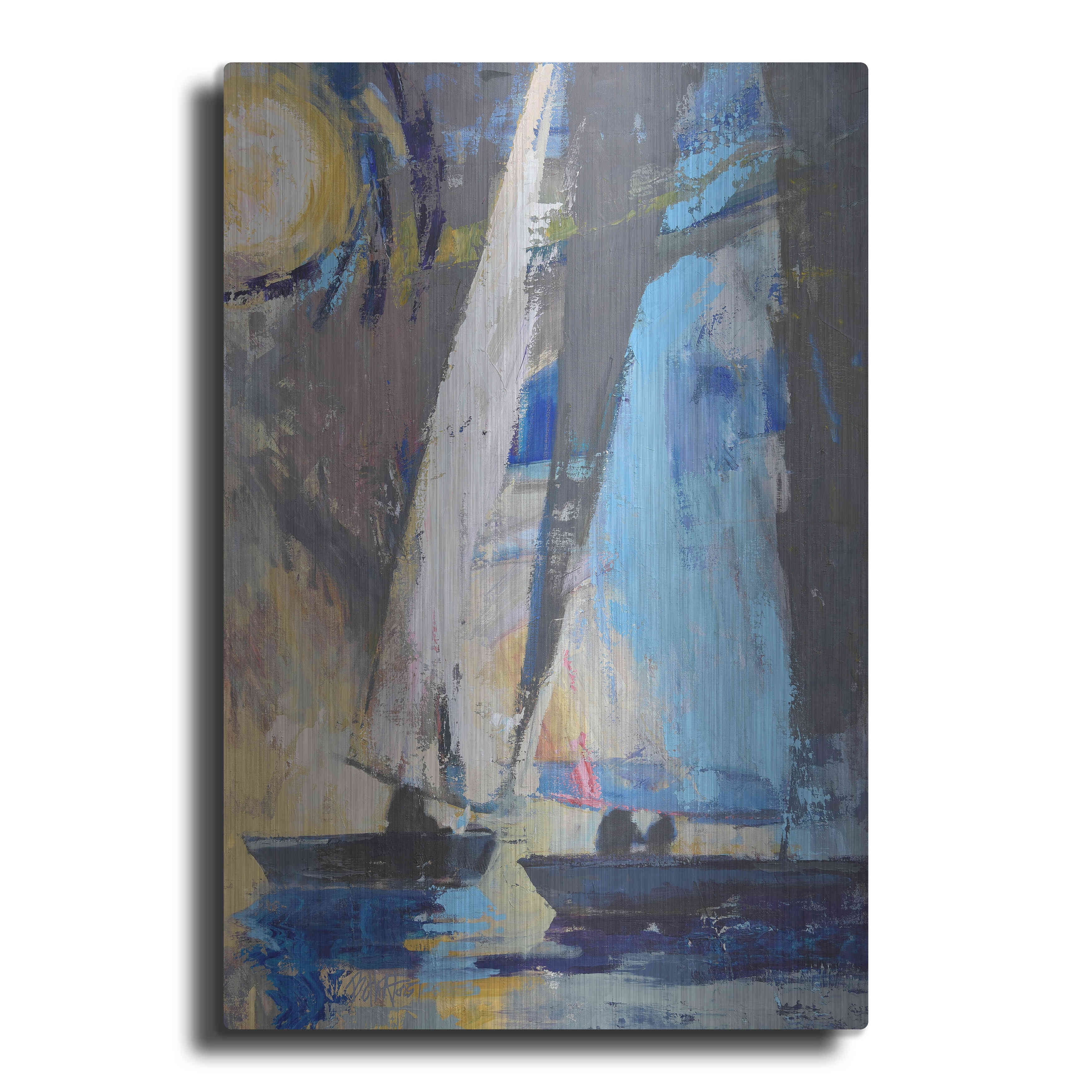 Luxe Metal Art 'Blue Breeze Dynamics' by Beth Forst, Metal Wall Art, 24 ...