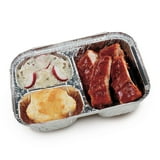 Three-Compartment Oblong Food Container 24 oz 6.38 x 1.47 x 8 Silver ...
