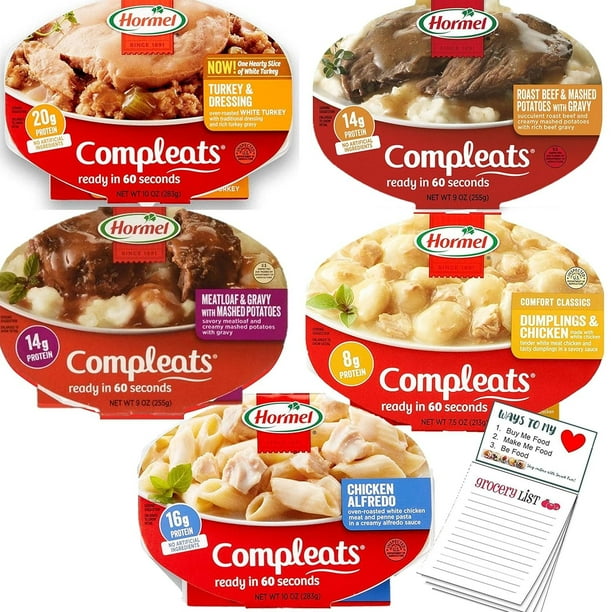 Hormel Compleats Ready to Eat Meals Variety Pack of 5 Microwavable ...