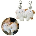 2Pcs Puppy Plush Keychains Toy Cartoon Dog Keys Chain Backpack Pendant ...