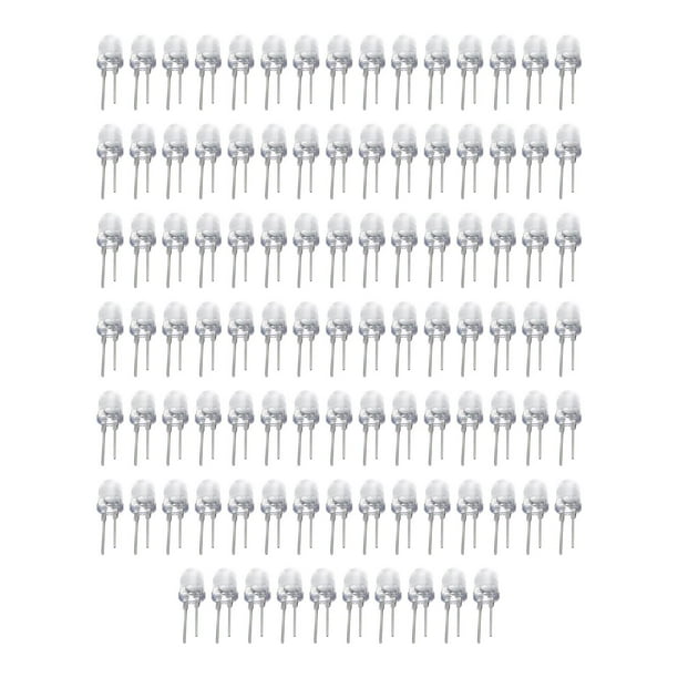 LOVIVER 100 Pieces Emitting Diode Lamp Beads Round Head Straight Plug ...