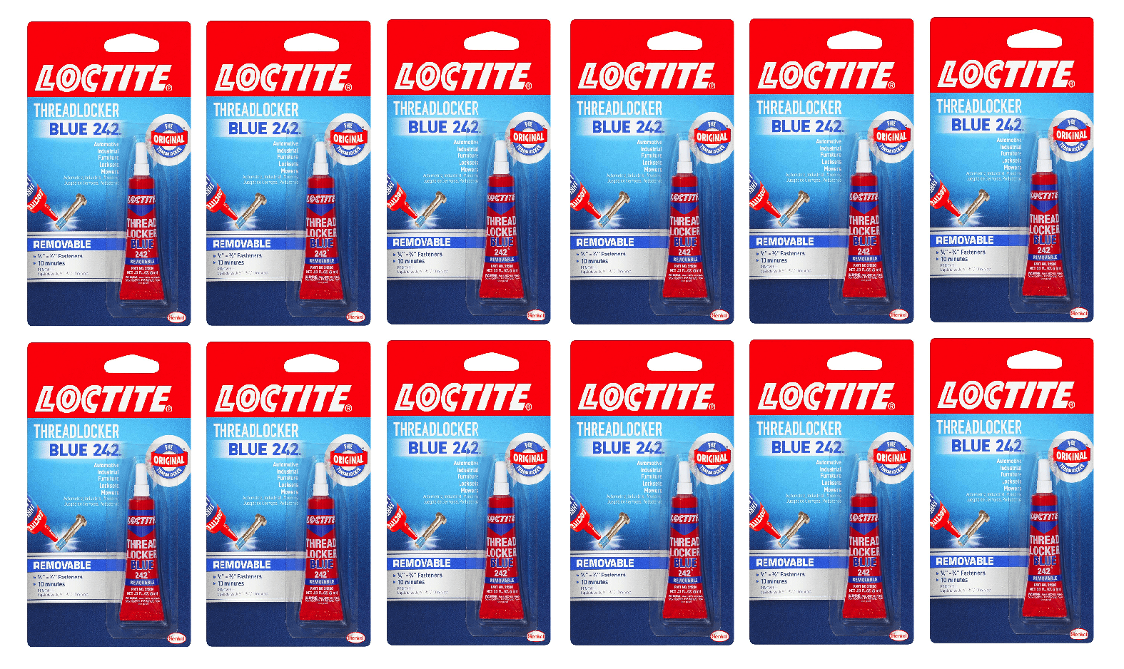 Loctite Heavy Duty Threadlocker, 0.2 oz, Blue 242, 12 Pack - Walmart.com