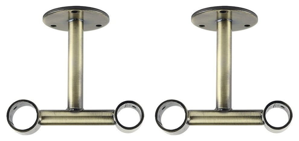 Urbanest Double Ceiling Brackets for Rod, 1" and 3/4", Antique Brass ...