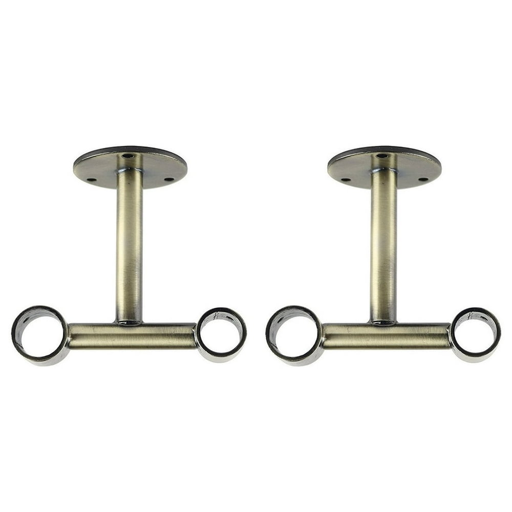 Urbanest Double Ceiling Brackets for Rod, 1" and 3/4", Antique Brass ...