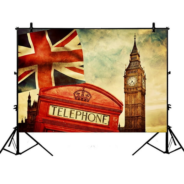 PHFZK 7x5ft Symbols of England Backdrops, Vintage Retro the UK Flag ...