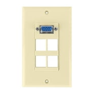 Construct Pro Wall Plate with Single F-81 Connector (Color: Ivory ...