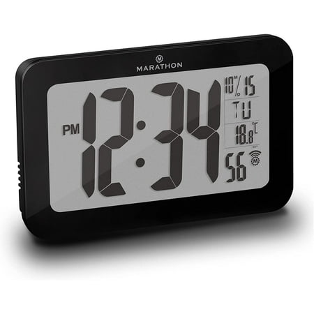 Atomic Self-Setting Self-Adjusting Wall Clock w/Stand & 8 timezones ...