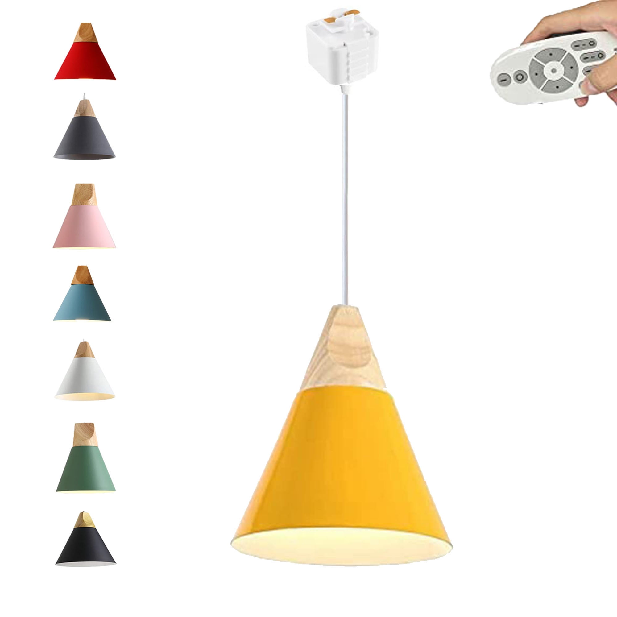 FSLiving Remote Control Pendant Light 1-Light J-Type Track Pendant ...