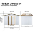 6x8 FT Metal Garden Storage Shed - Spacious Outdoor Shed with Roof and ...