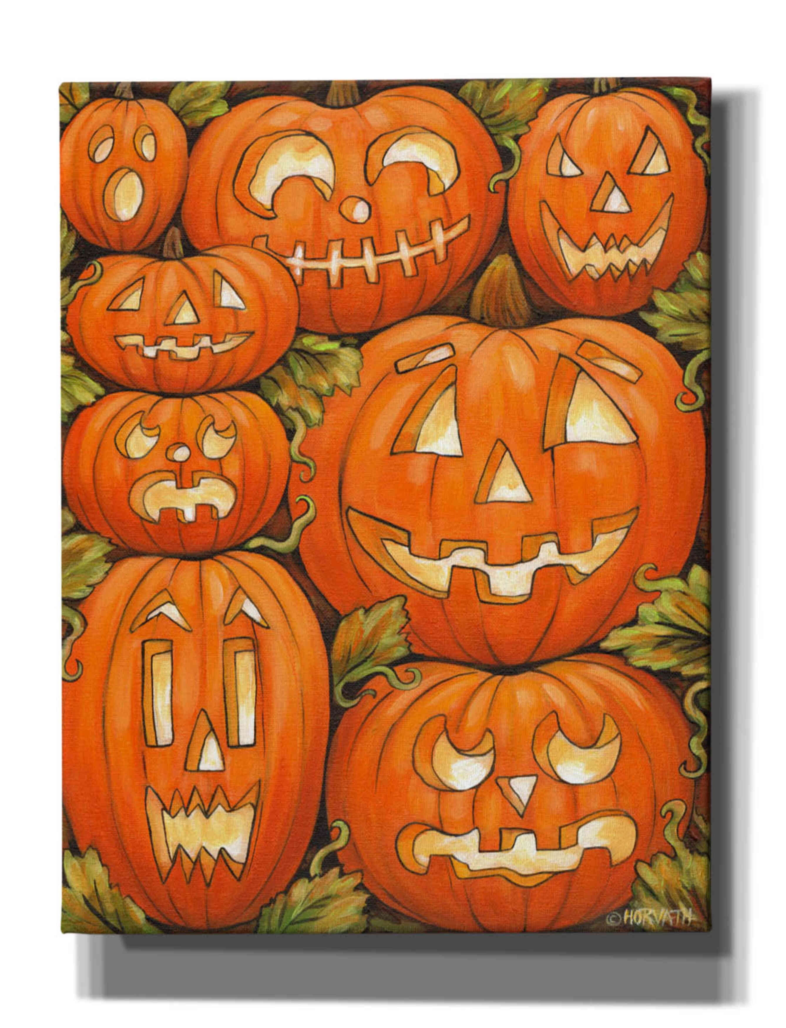 Epic Graffiti 'Jack O Lanterns' by Cathy Horvath-Buchanan, Canvas Wall ...