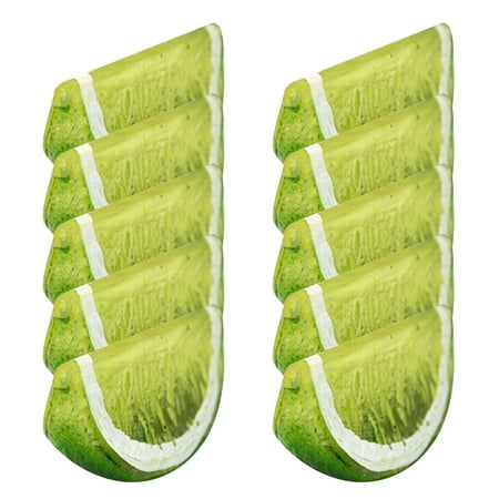 XZNGL Plastic Moon Shaped Green Lemon Block Realistic Fake Fruit ...