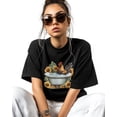Bathtub Rooster T Shirts for Women Short Sleeve Cotton Crewneck T-Shirt ...