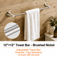 Bathroom Hardware Set Brushed Nickel Adjustable Expandable Towel Bar 4 ...