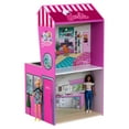 Open Box 2 In 1 Barbie Pretend Play Toy Kitchen and Dollhouse for Kids ...