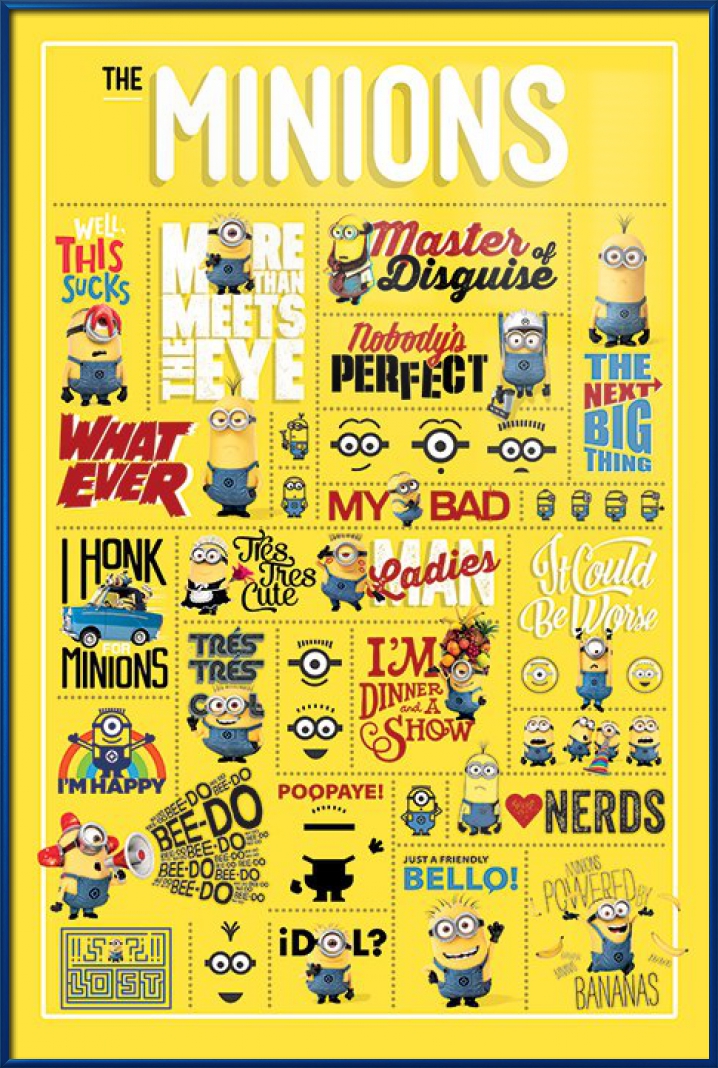 Despicable Me - Framed Movie Poster (The Minions - Infographic) (24" X ...