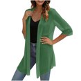 KDDYLITQ Cardigan for Women Short Sleeve Chiffon Lightweight Irregular ...