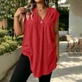 ctdiral Womens Plus Size Sleeveless Tank Tops V Neck Button Tanks Loose ...