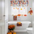 Curtain Valance for Windows, Farm Eucalyptus Leaves Pumpkins Kitchen ...