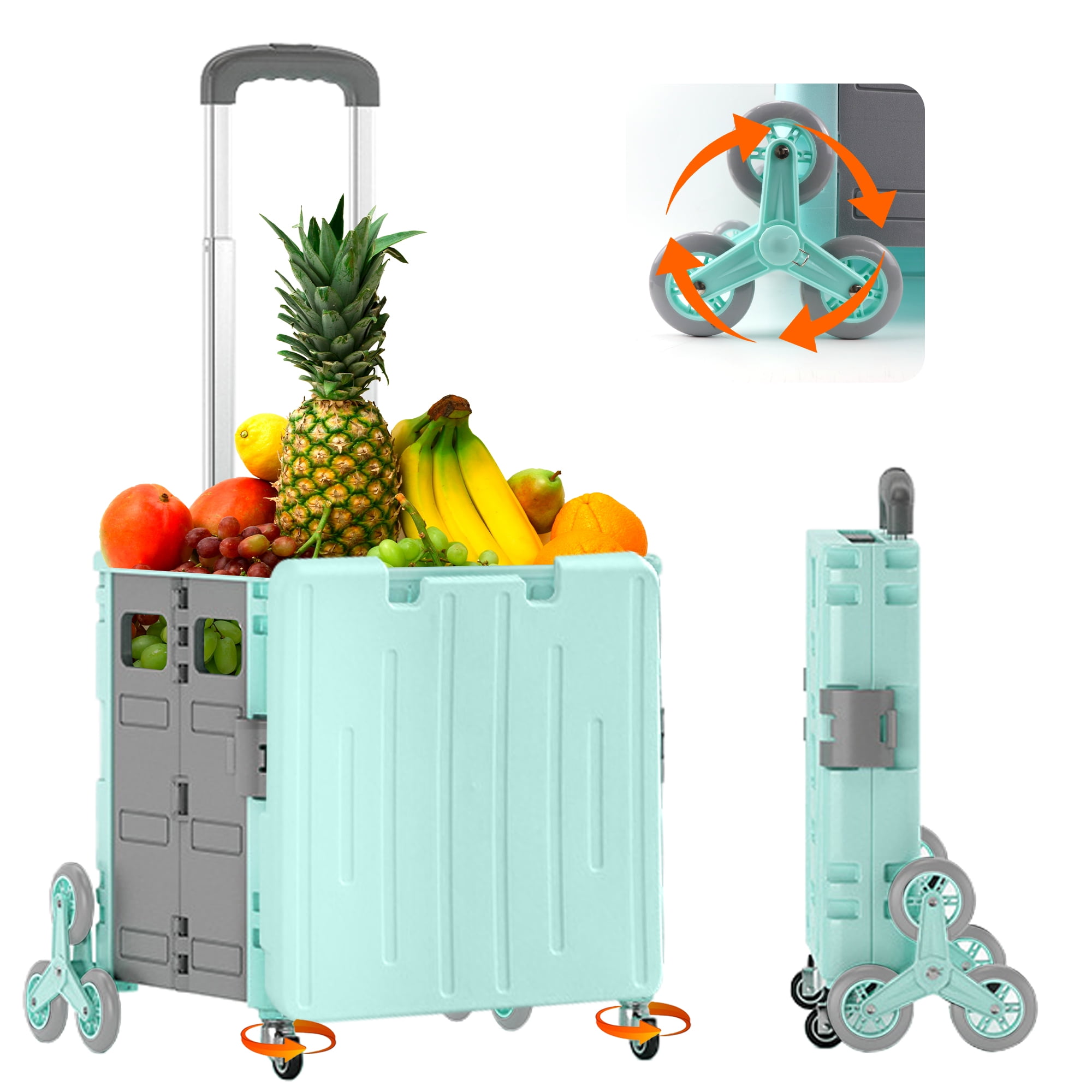 ATXKXE Collapsible Foldable Utility Cart, Stair Climbing Wheeled ...