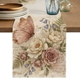 Butterfly Table Runner 13x120 Inch Roses Lavender Ferns French ...