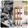 3FT Flower Display Stand with 9 Buckets,Metal Flower Bar Stand with ...