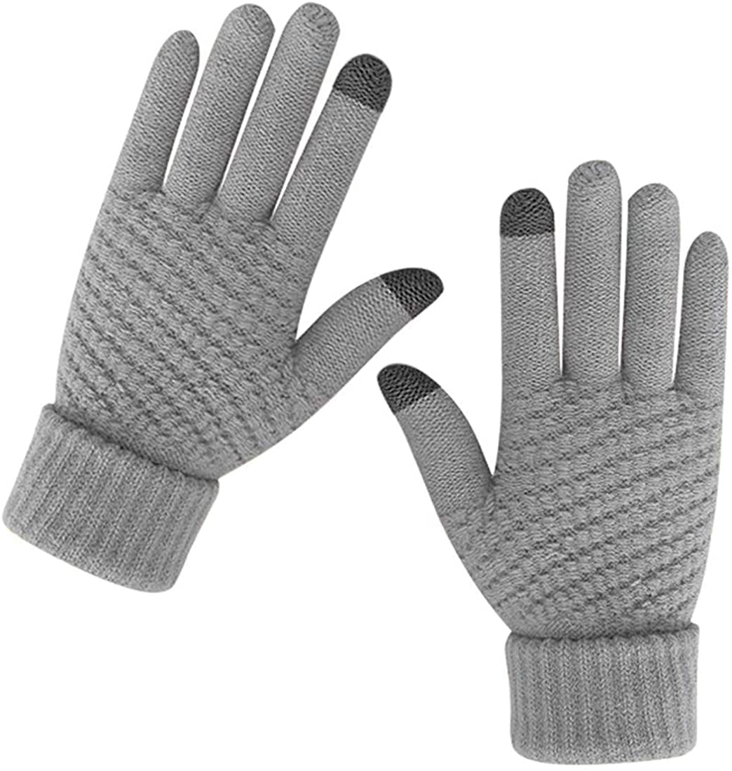 Muryobao Women Winter Warm Touch Screen Gloves Knitted Soft Elastic ...