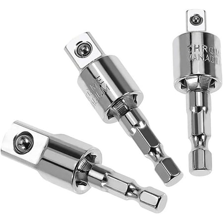 360° Rotatable Power Drill Socket Adapter Set, Drill Extension Joint Swivel Sockets Adaptor 1/4 ...