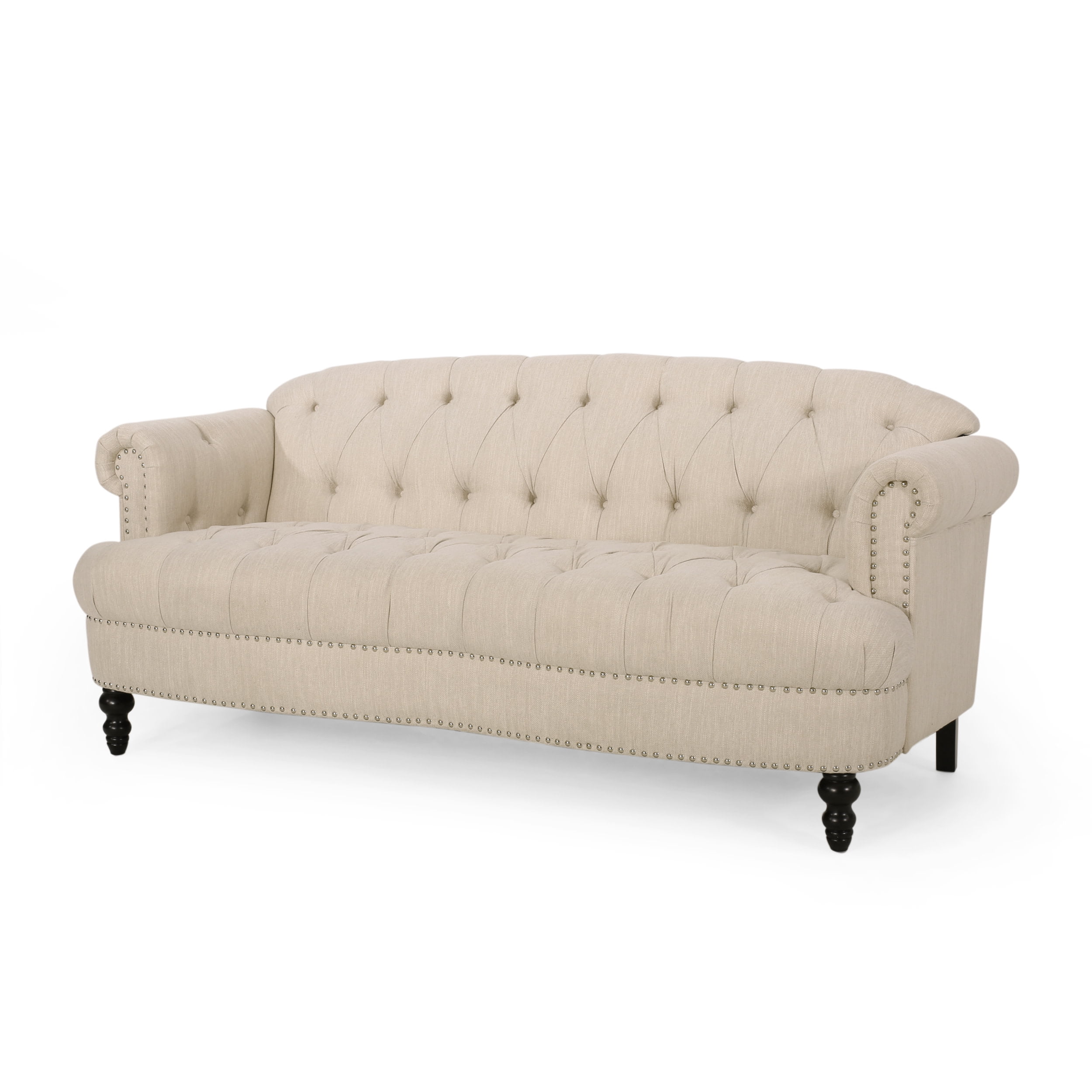 GDF Studio Elspeth Contemporary Fabric Deep Tufted 3 Seater Sofa with ...