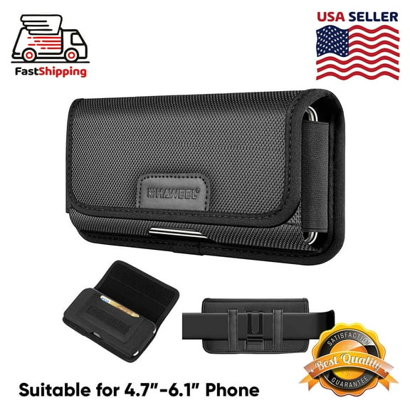 Universal Vertical Nylon Pouch Cell Phone Case Holster with Credit Card ...