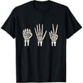 100% Cotton Halloween Skeleton Hands Rock Paper Scissors Funny Spooky T ...