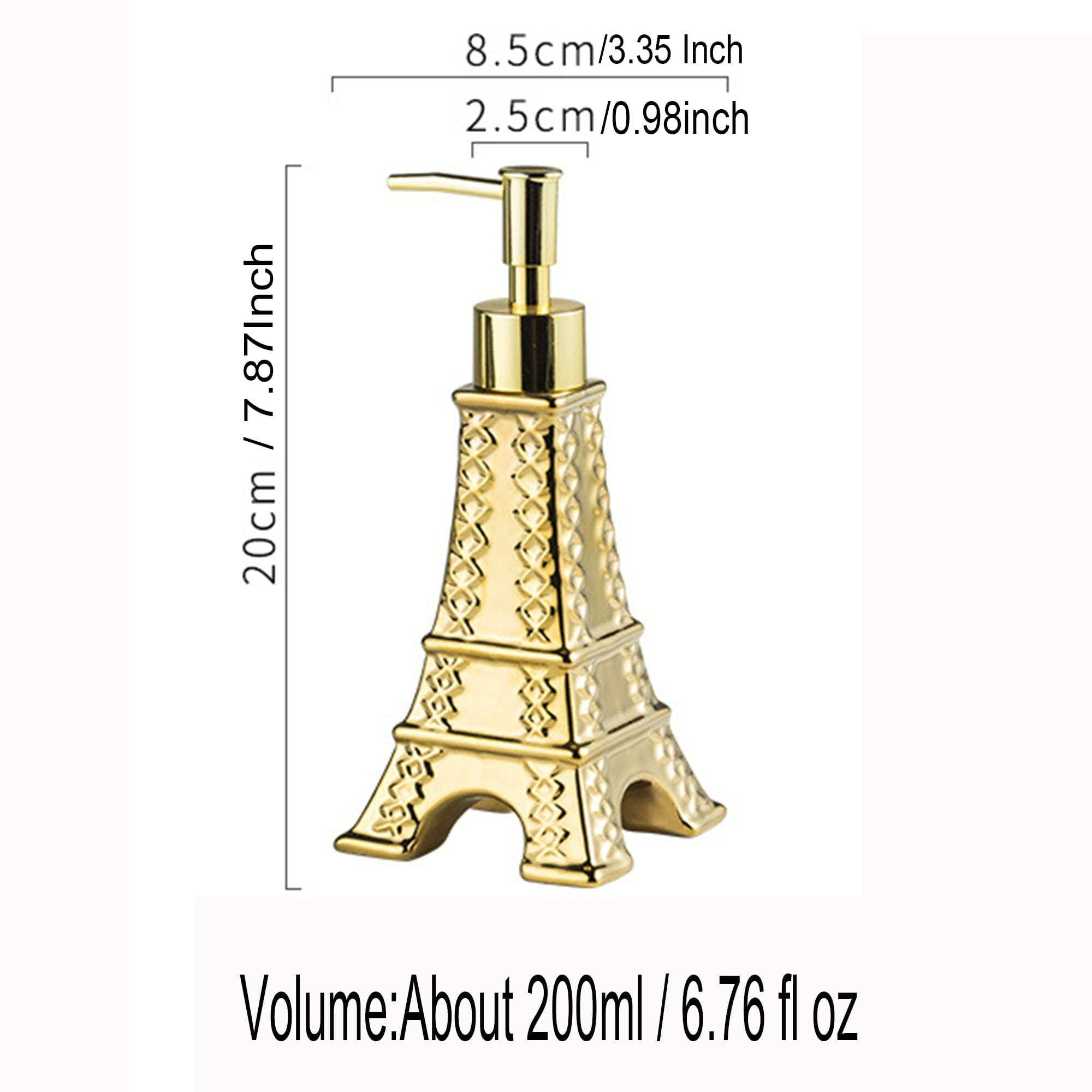 European Paris Eiffel Tower Decor Ceramic Hand Lotion Dispenser Soap ...