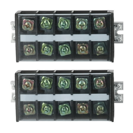 Pair 660V 100A Dual Rows Wire Terminal Block Screw Barrier Strip for ...