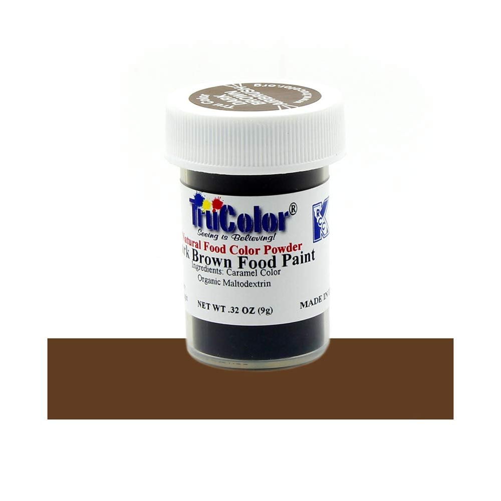 TruColor Dark Brown Airbrush Natural Food-Coloring Powder Paint, 9 ...