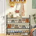 Long 2 Tier Shoe Rack for Closet Metal Wide Stackable Shoe Storage ...