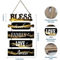 Bless the food before us, kitchen sign wall decoration, black and gold ...