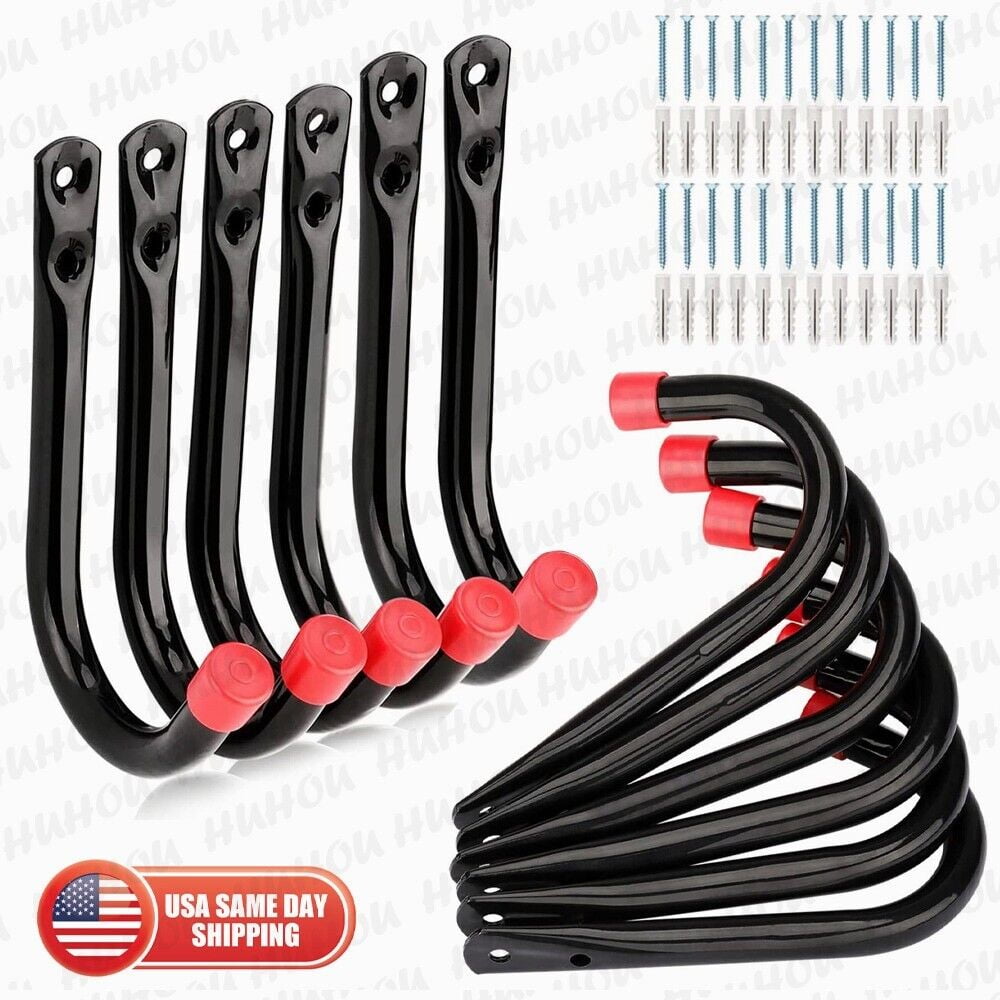 12 Pack Samll Steel Garage Storage Hooks Wall Mounted J Utility Hanger ...