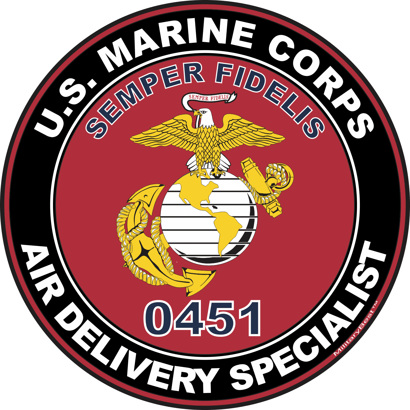 U.S.M.C. MOS 0451 Air Delivery Specialist Decal 3.8" - Red - Walmart.com