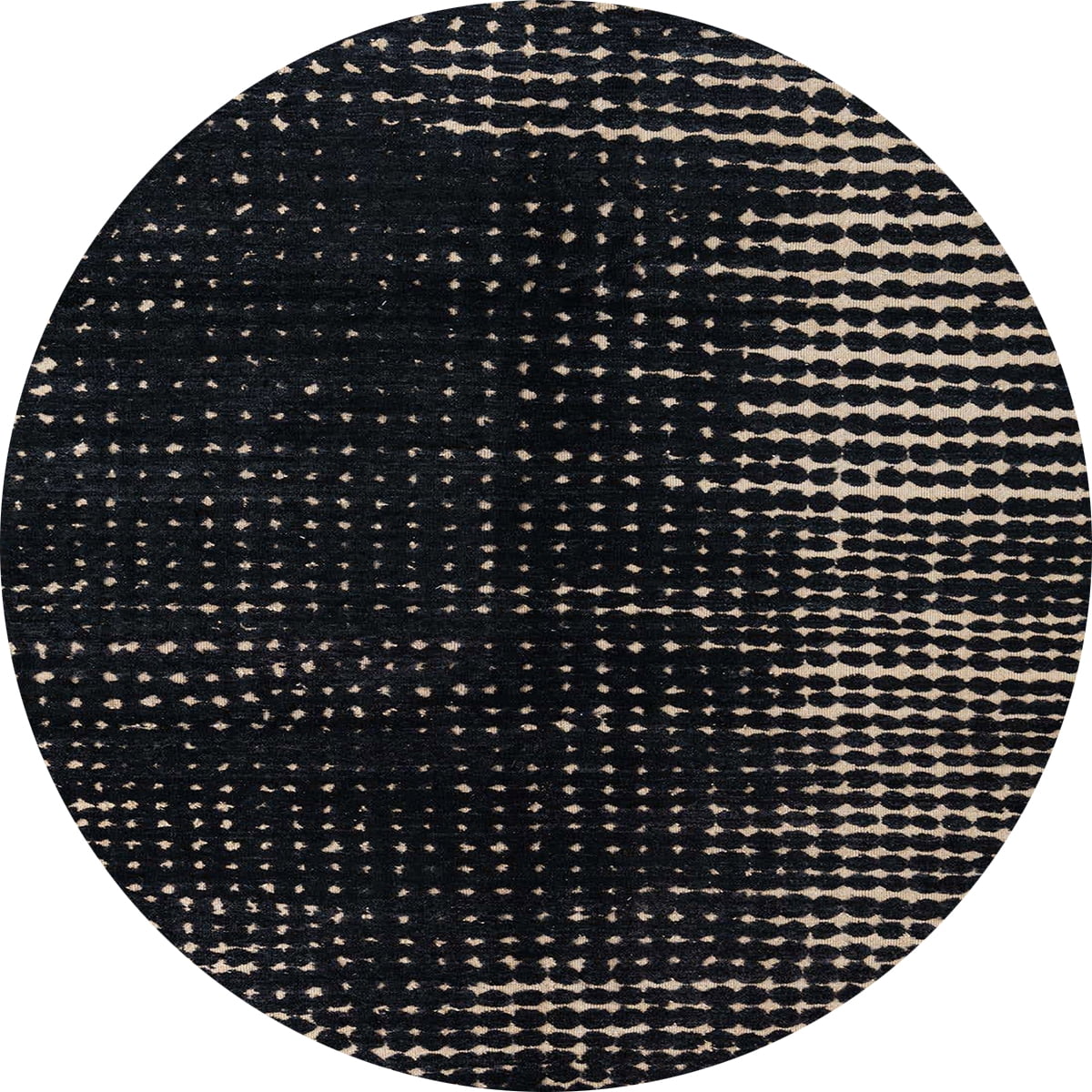 Ahgly Company Indoor Round Abstract Black Abstract Area Rugs, 8' Round ...