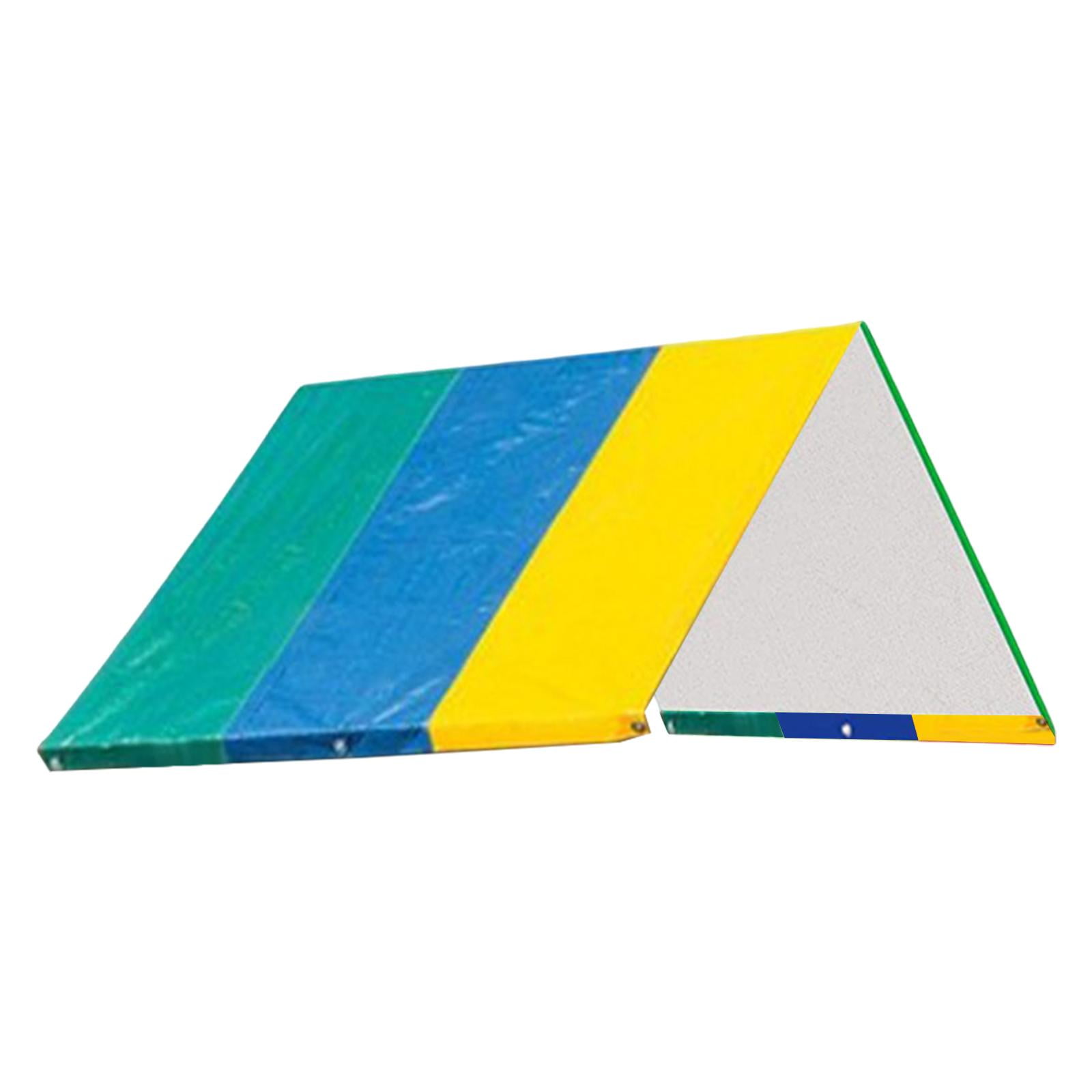 Almencla Swing Set Replacement Tarp Shade Screens Rain Cover Playground Roof Canopy Green Green Yellow Blue 132x226cm