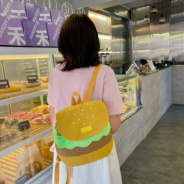 Peggybuy Children Cute Hamburger Backpack Kids Girl Canvas Funny Burger ...